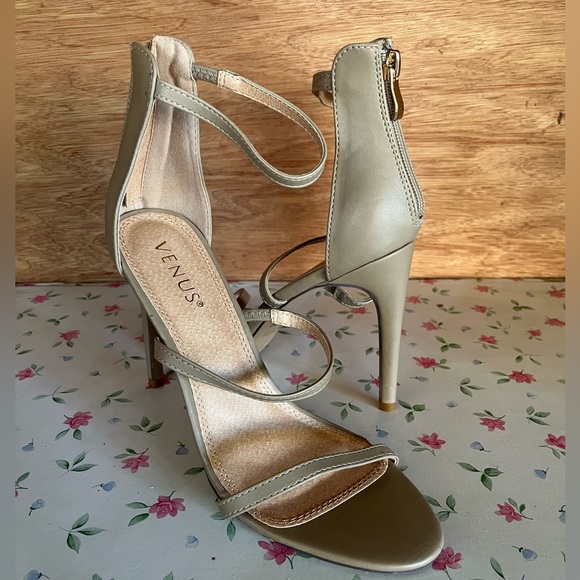 VENUS | Shoes | Venus Beige Strappy Heels | Poshmark